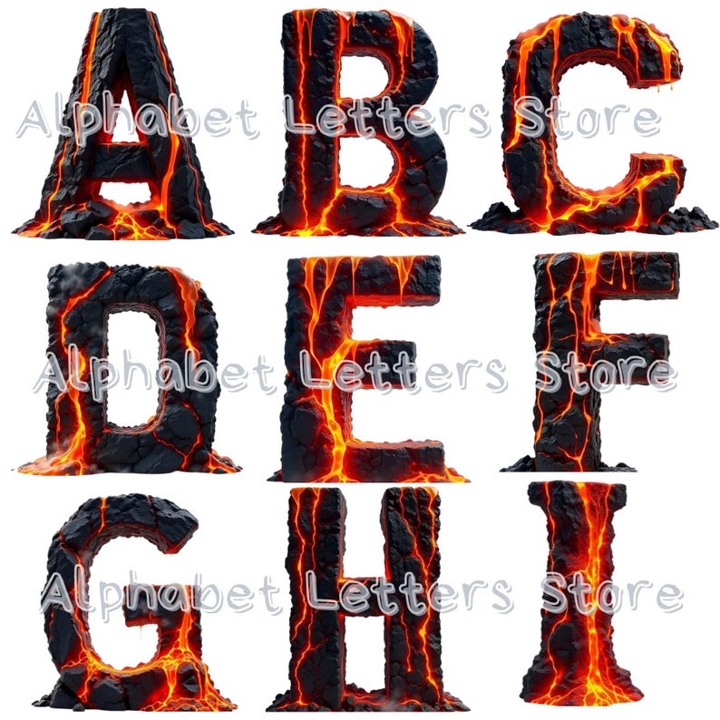 Lava Alphabet PNG, Alphabet Png, Lava Font Png, Font Alphabet, Hot Lava ...