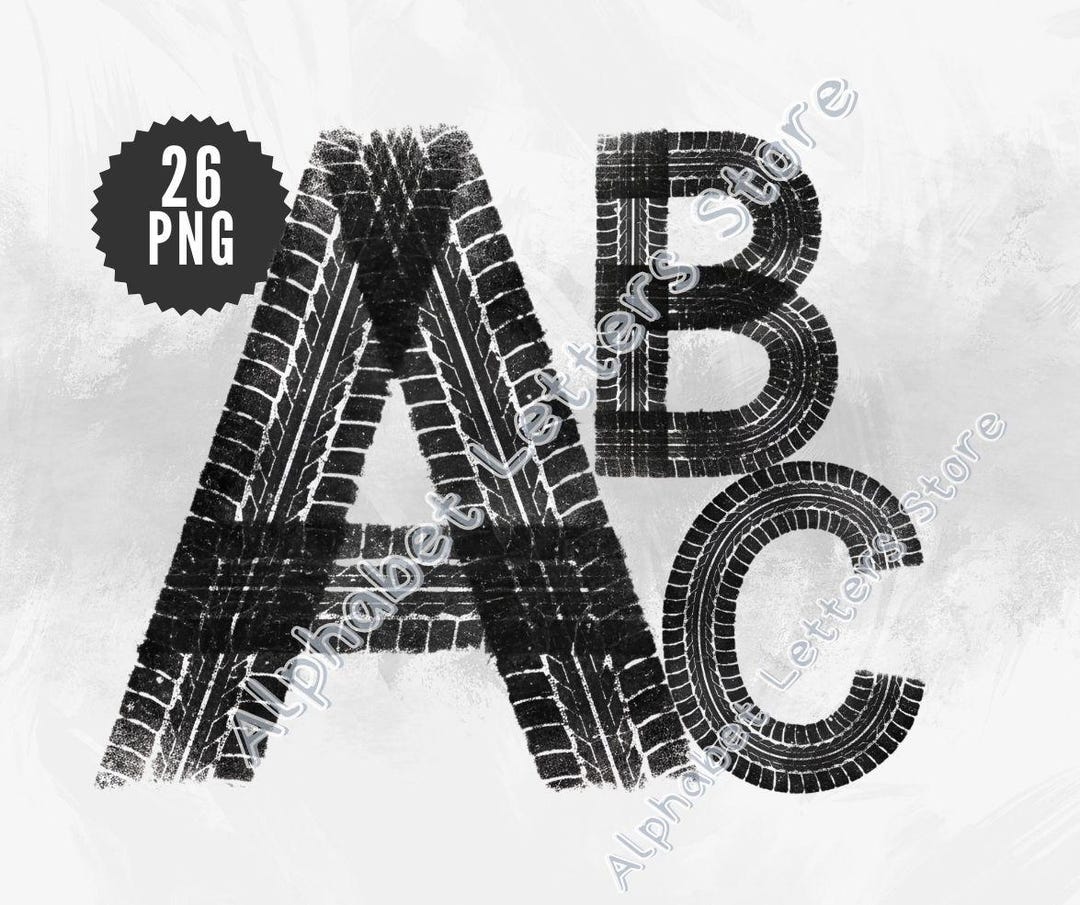 Tire Track Font, Drift Car Art, Racing Font Png, Car Lover Alphabet ...