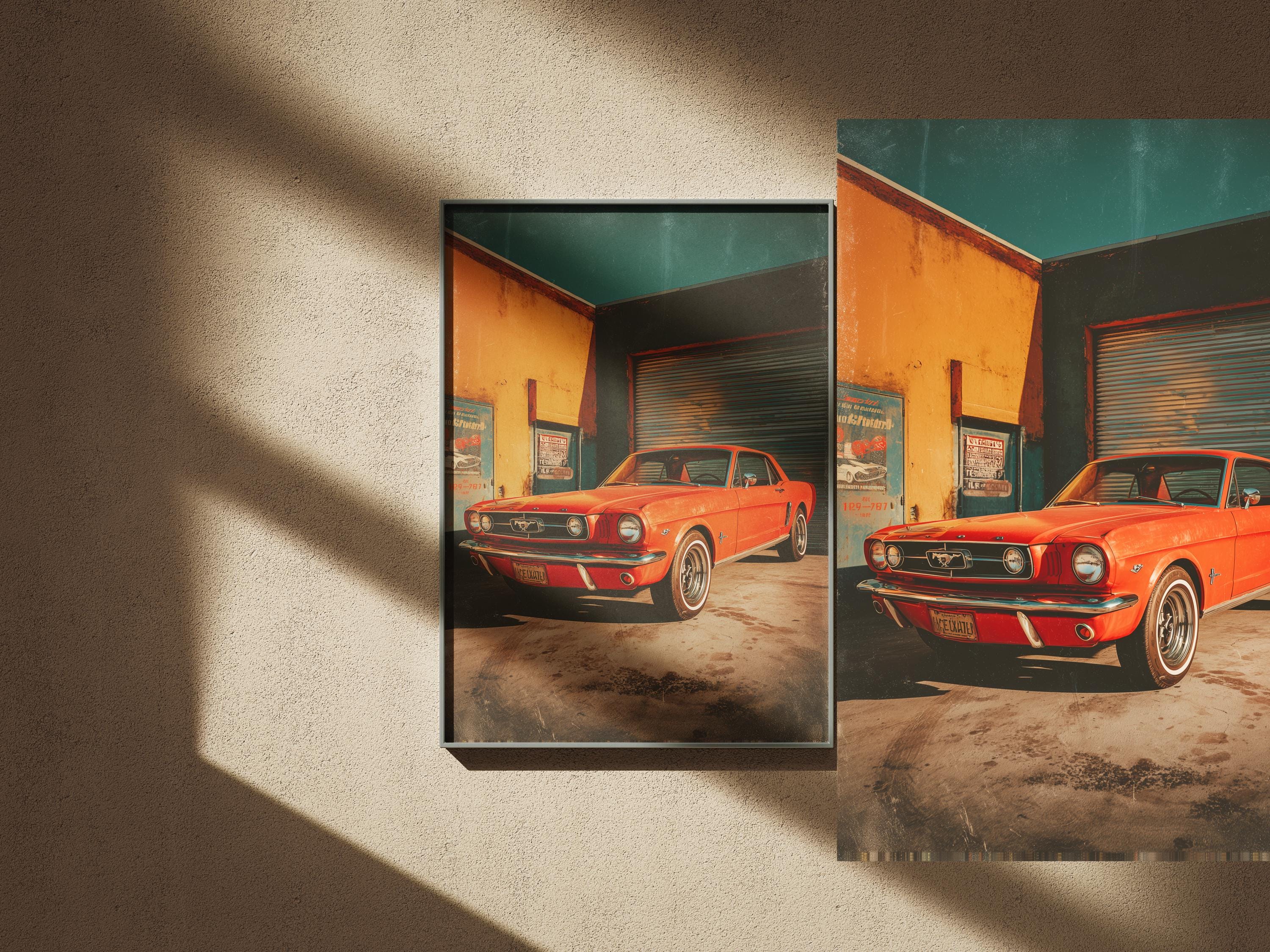 Classic Ford Mustang GT Poster, 1960s Vintage Style, Garage Wall Art - Etsy