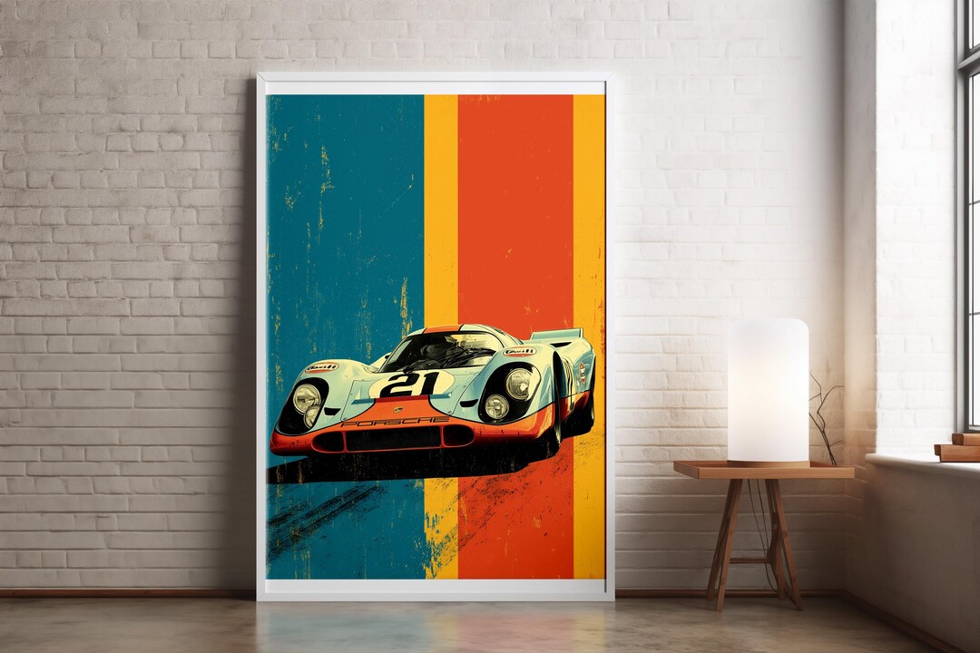 Vintage Le Mans Racing Poster, Porsche 917 Print, Classic Car Art ...