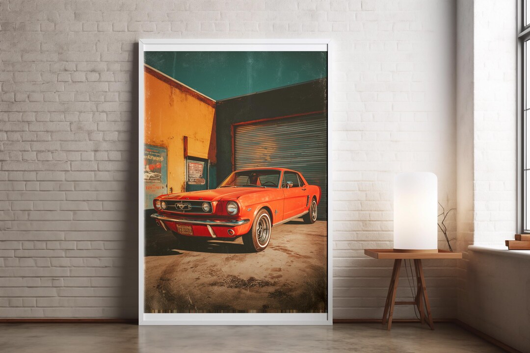 Classic Ford Mustang GT Poster, 1960s Vintage Style, Garage Wall Art - Etsy