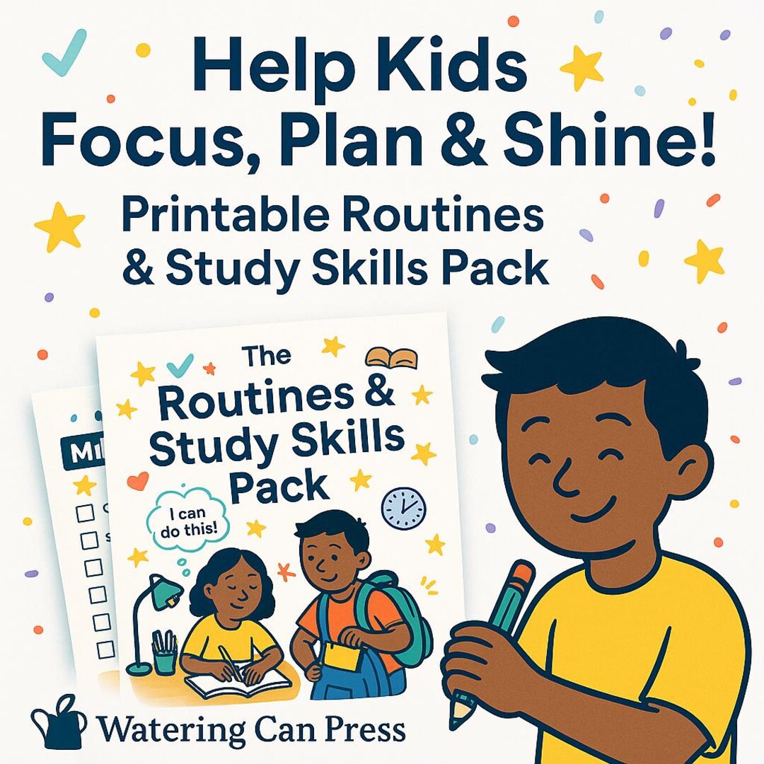 Study Skills & Routine Worksheets for Kids | Organization, Homework ...
