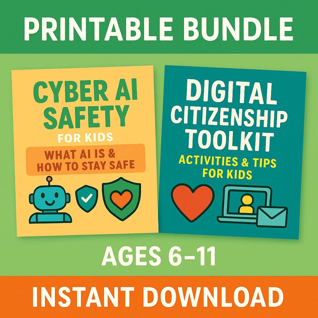 Digital Citizenship & AI Safety Worksheets Bundle | Kids Online Safety ...