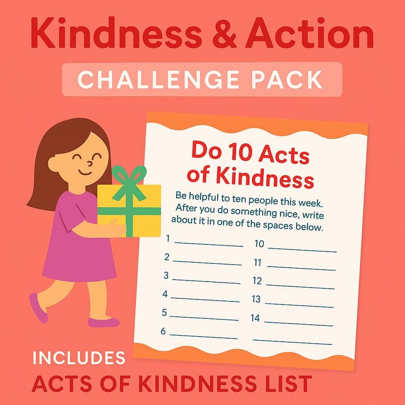 Kindness Activities for Kids | Empathy Worksheets, Ages 6-11 (printable ...