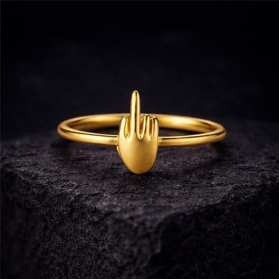 Sterling Silver Middle Finger Ring, Grunge Punk Jewelry - Etsy