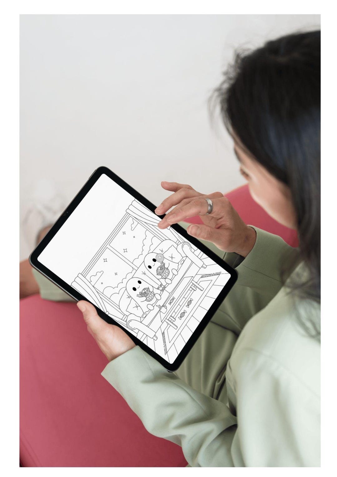 Digital Colouring Page - Cute Halloween Ghosts Candy - Etsy