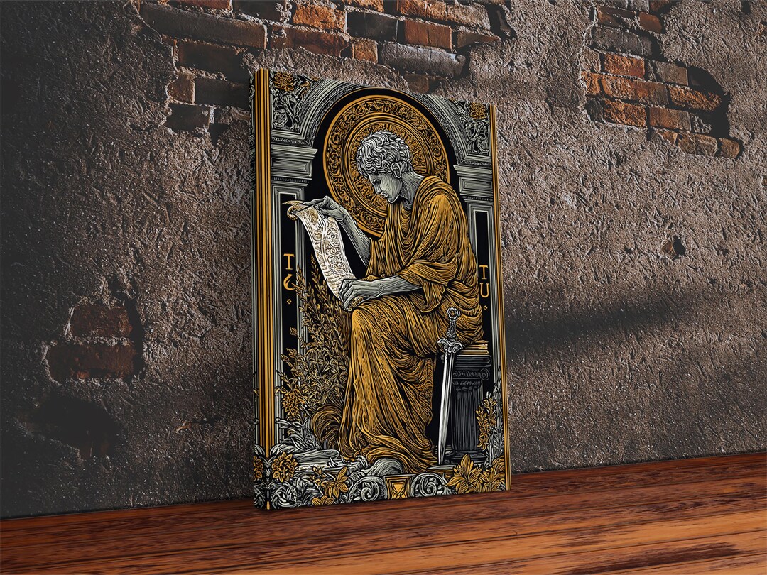 Scholar Reading Ancient Scroll, Canvaslic Gold Art Print, Roman ...