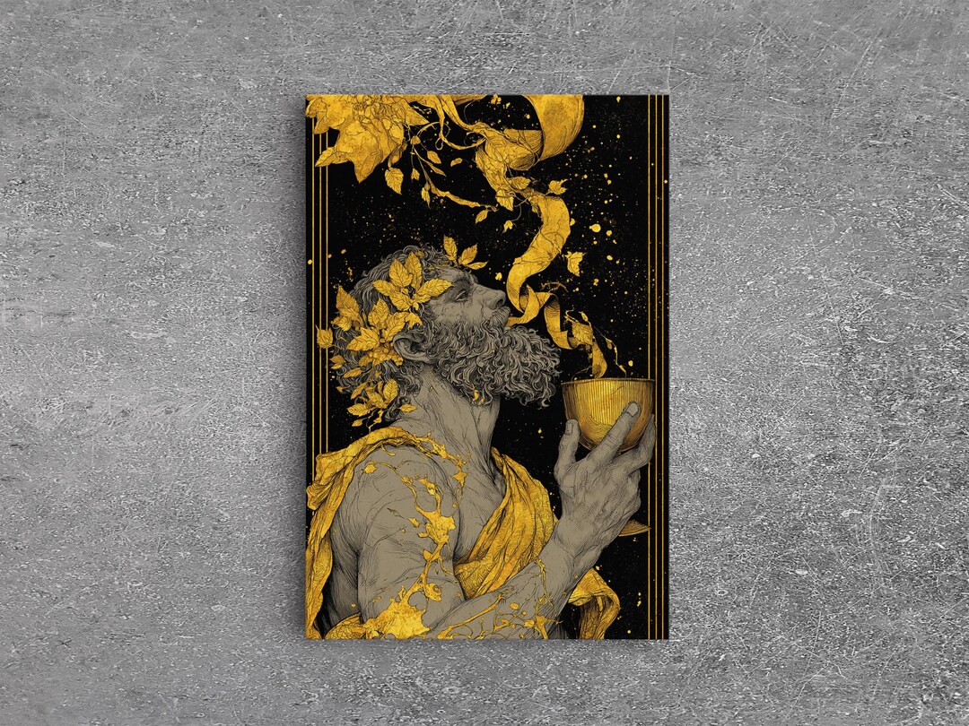 Bearded Dionysus Canvas Print, Greek Mythology Wine God Wall Art, Regal ...