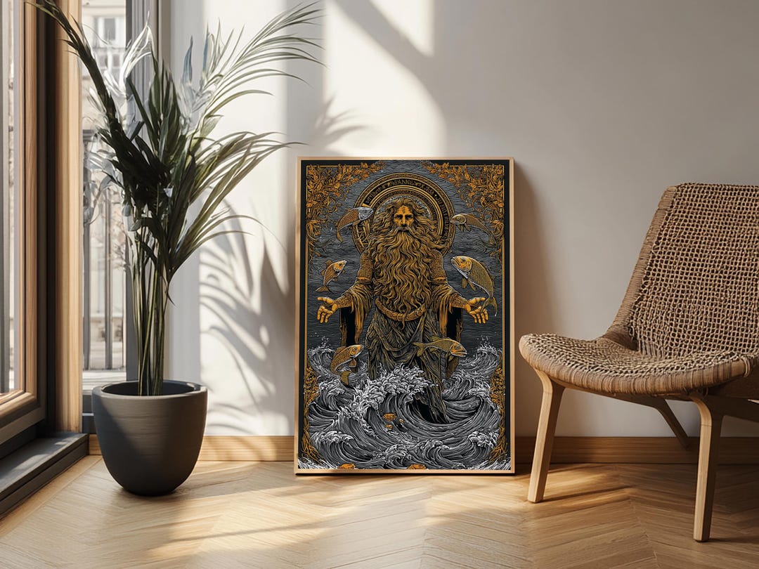 Powerful Titan Oceanus Canvas Print, Greek Mythology Wall Art, Real ...