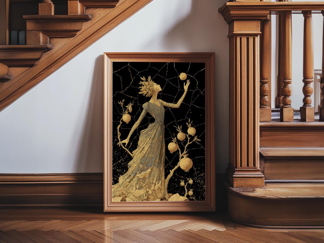 Persephone With Pomegranates Canvas Print, Mythology Wall Art, Elegant ...