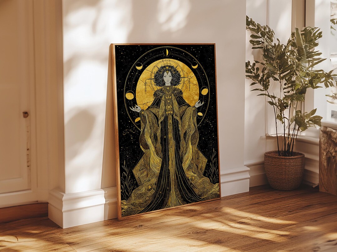 Hecate Canvas Print, Goddess of Magic Art, Real Wood Frame, Mythology ...