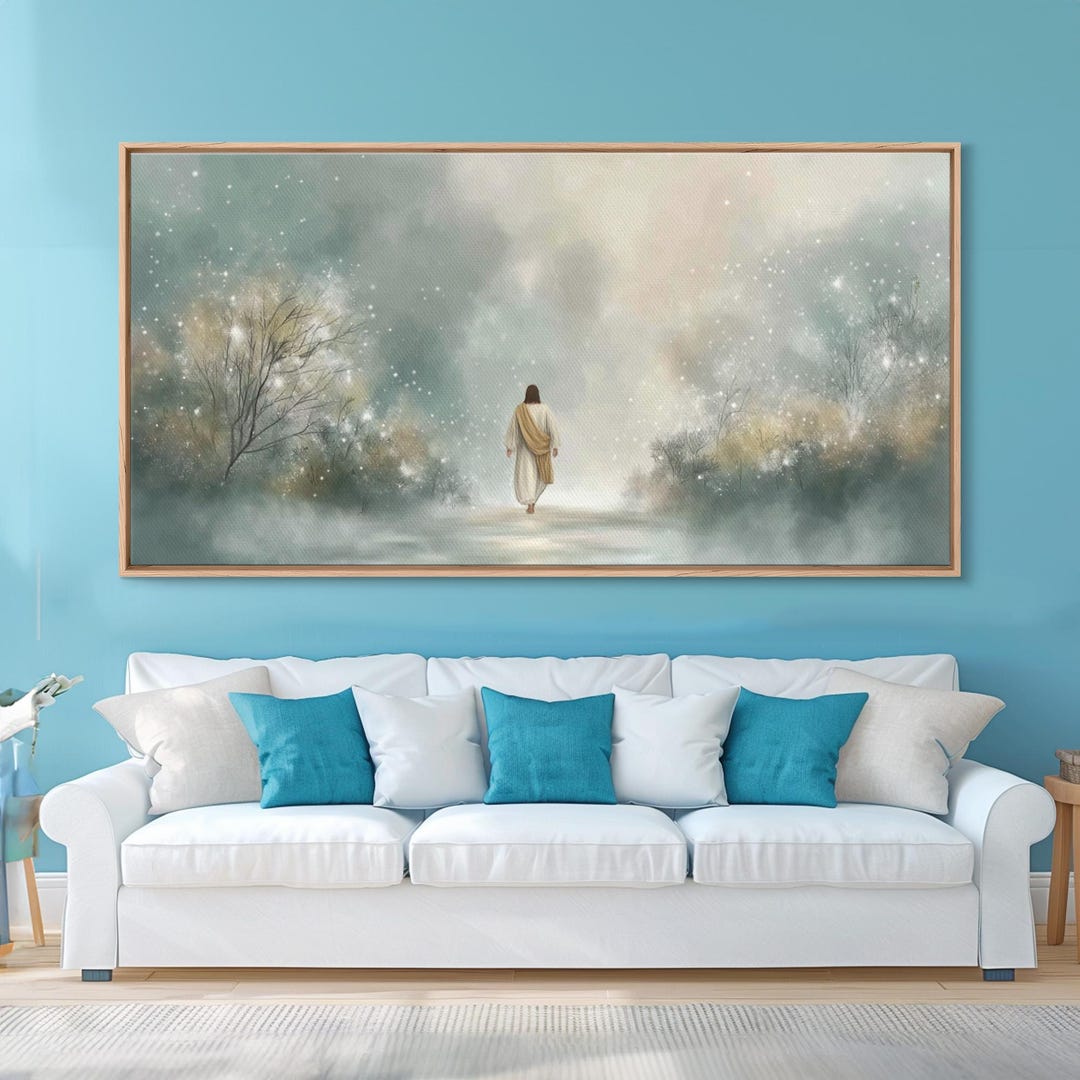 Walk of Light | Framed Canvas Print | Jesus Painting | Christian Art ...