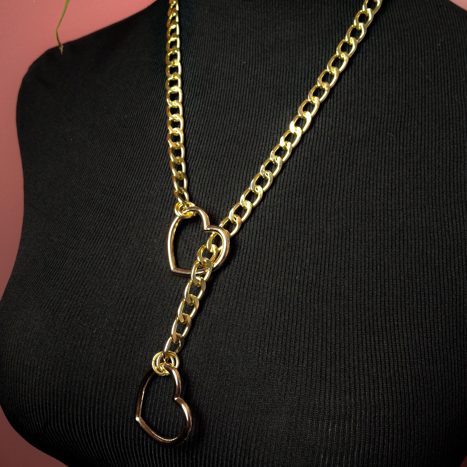 Slip Chain Necklace Choker Heart Ring - Etsy
