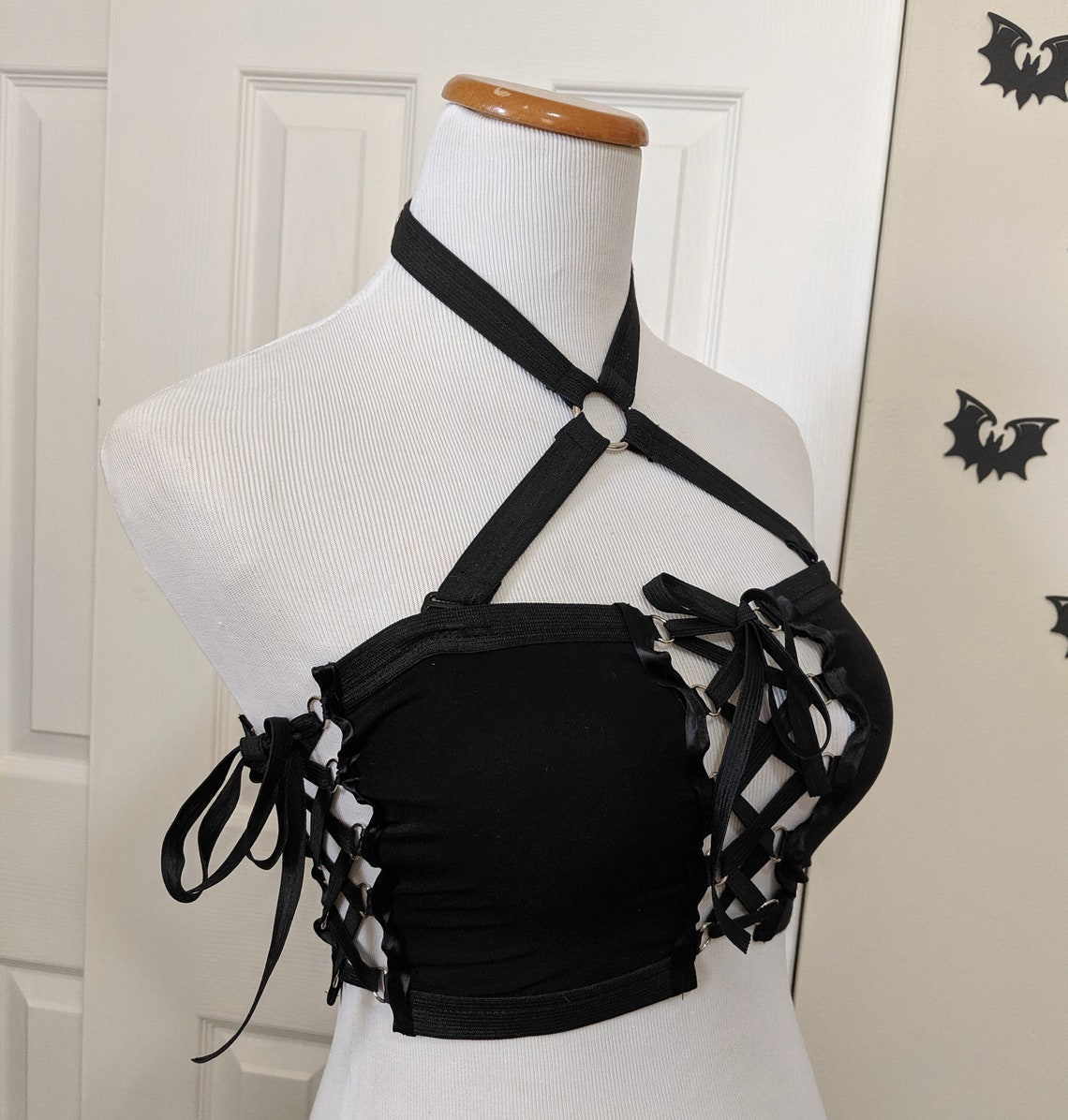 Rhiannon Lace up Harness Top With Removable Straps Sheer or - Etsy