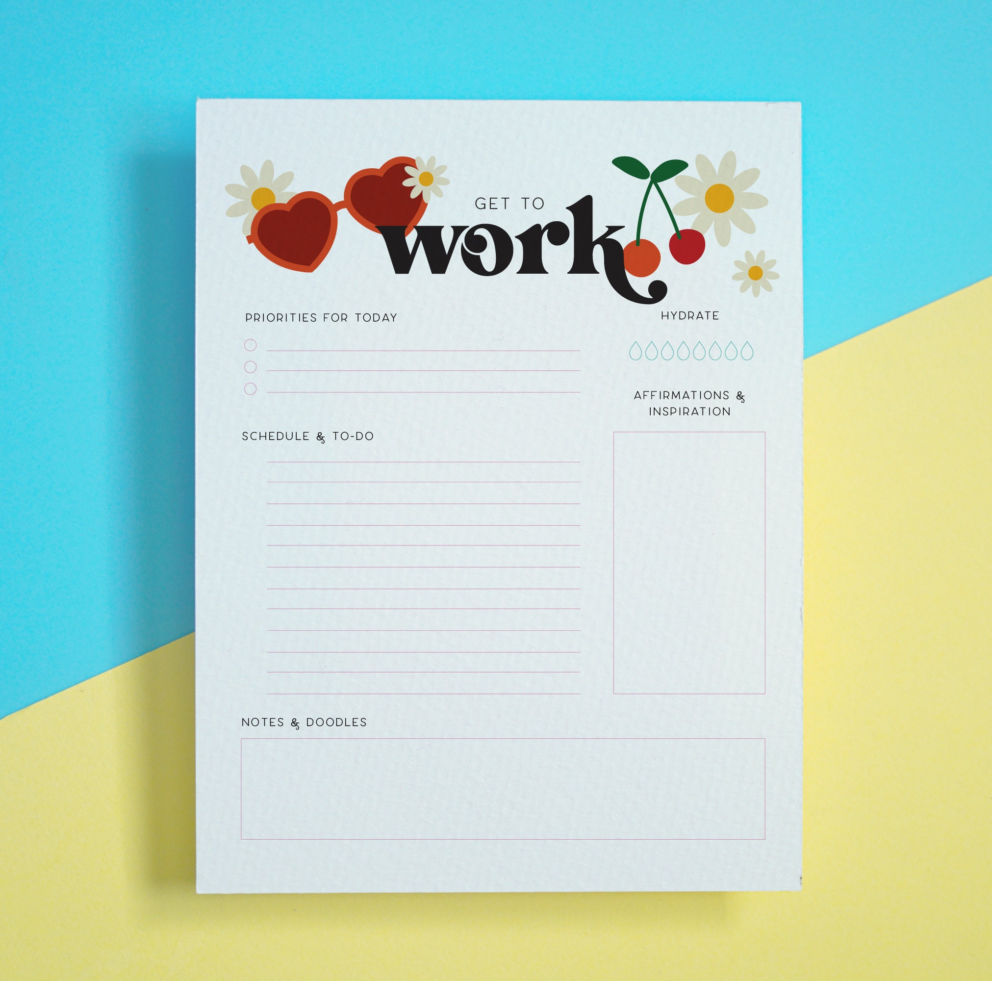 Printable Daily Planner- 3 Fun Colors - Etsy