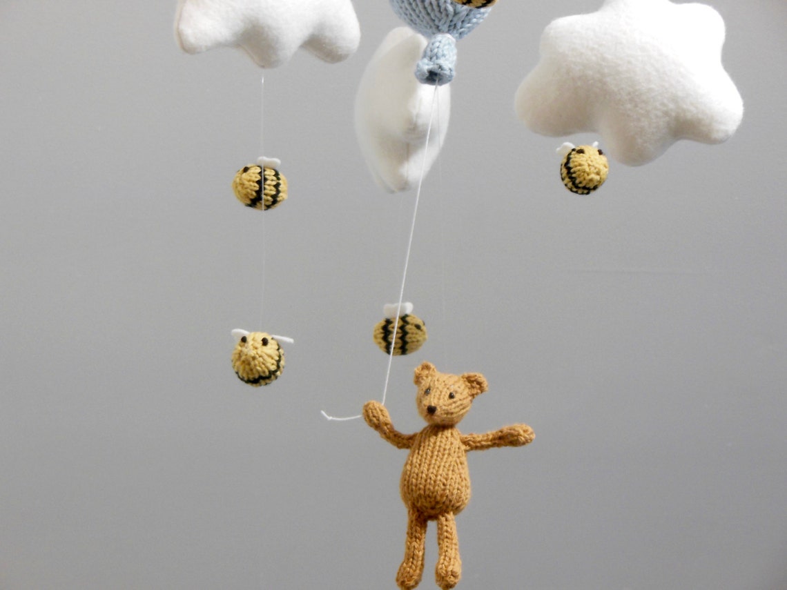 Classic Winnie the Pooh Mobile Bear and Bees Nursery Mobile - Etsy