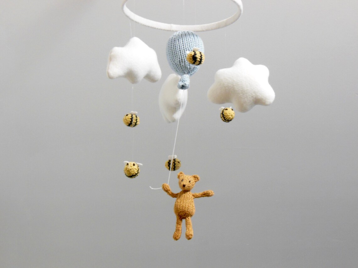 Classic Winnie the Pooh Mobile Bear and Bees Nursery Mobile - Etsy