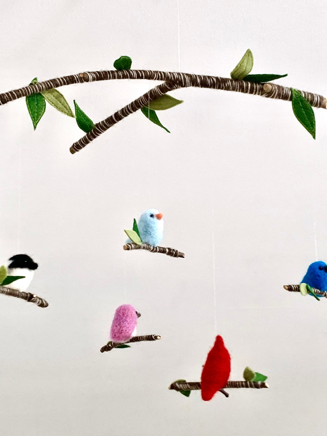 Needle Felted Bird Mobile, Birds of the Northeast, Gender Neutral ...