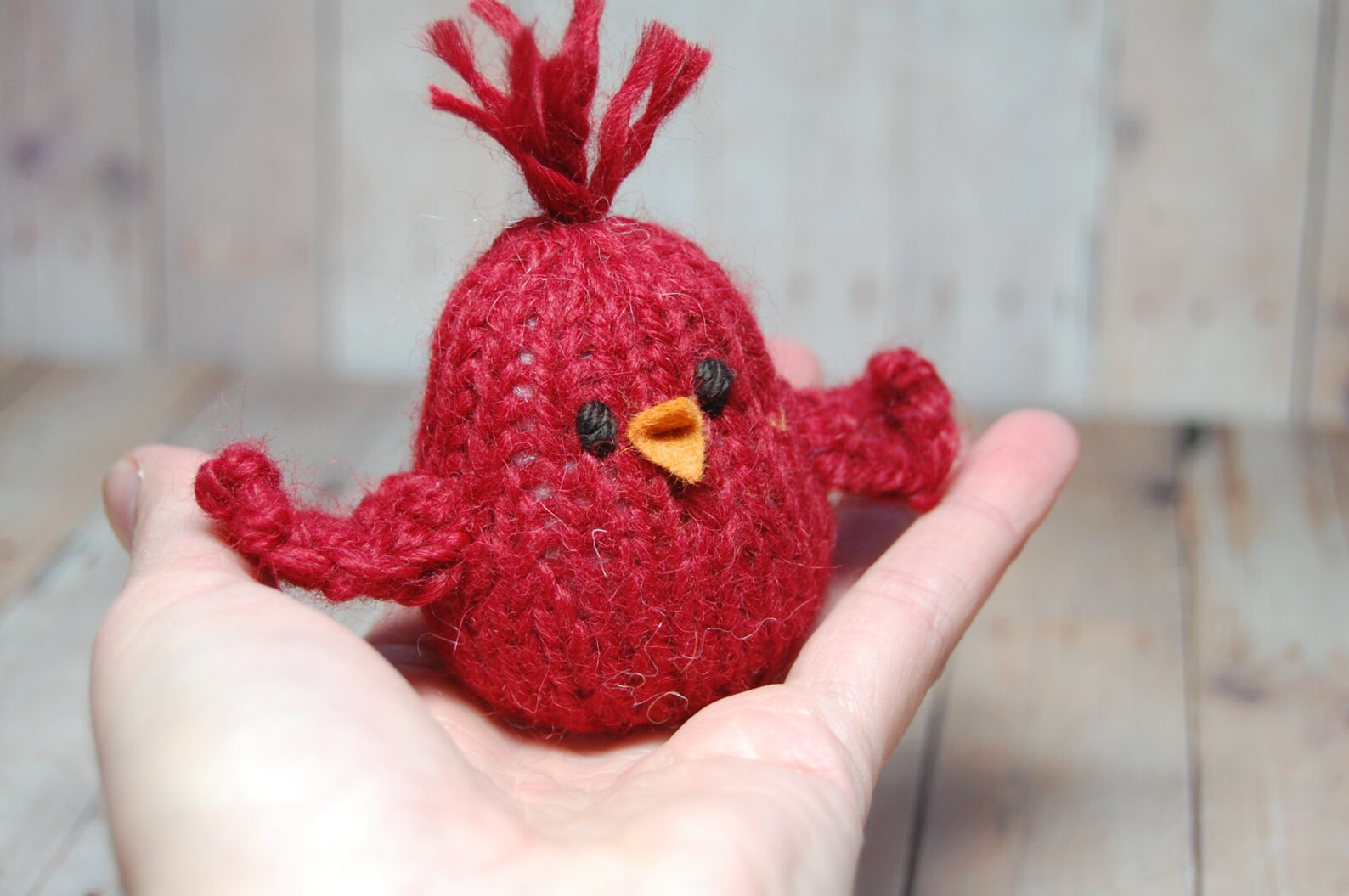 Knit Red Cardinal Bird Ornament Bird Christmas Ornament | Etsy