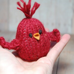 Knit Red Cardinal Bird Ornament Bird Christmas Ornament | Etsy