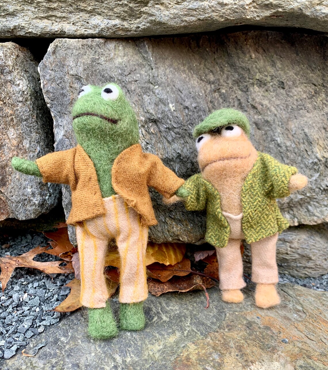 Frog and Toad Sculptures Frog and Toad Decor Needle Felted - Etsy