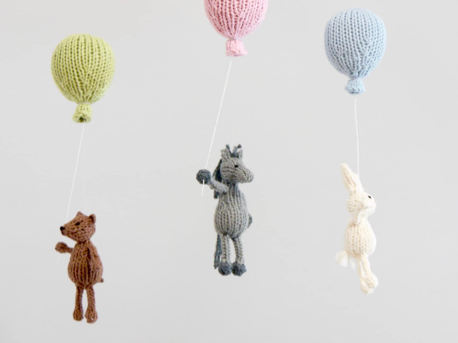 Gray Elephants in Hot Air Balloons Baby Mobile Knit Safari - Etsy