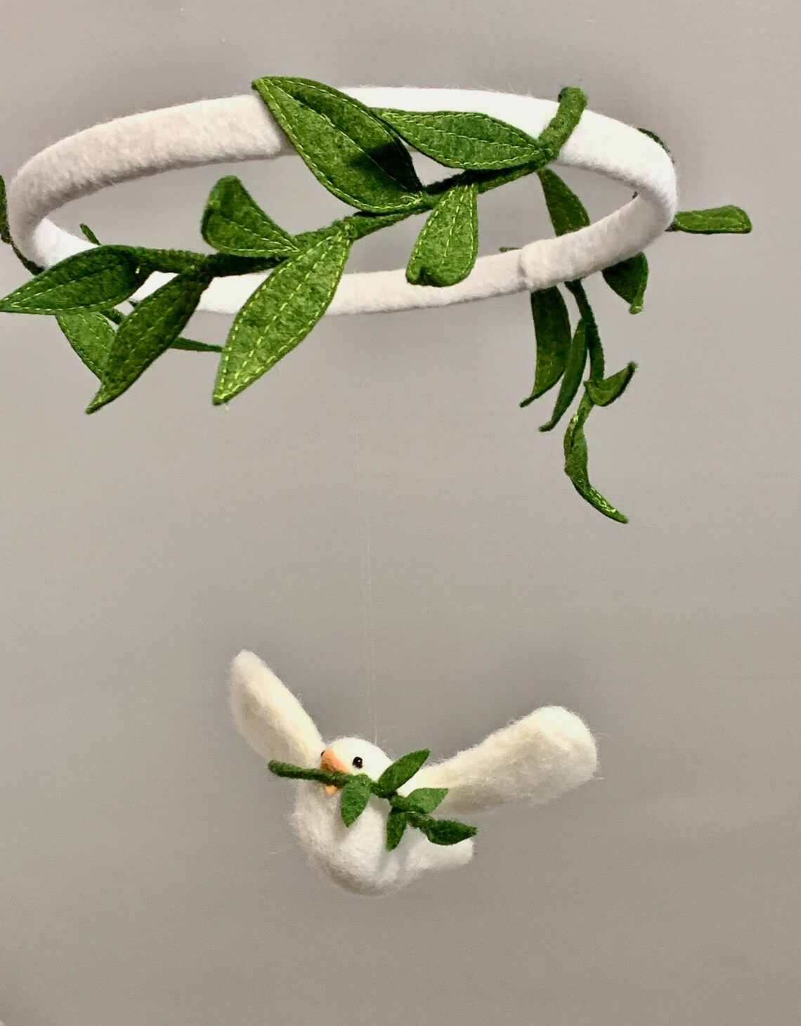 White Dove Mobile, Needle Felted Dove Christmas Holiday Decor, White ...
