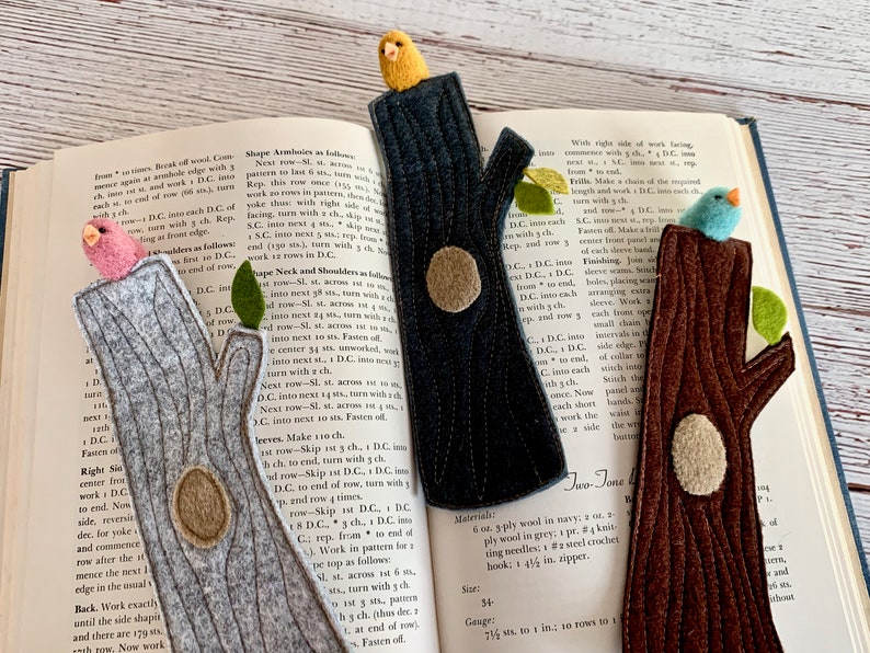 Bird Bookmark, Needle Felted Bird on Felt Tree, Gift for Book Lover - Etsy