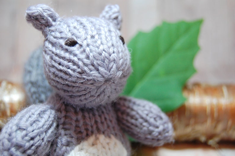 Gray Squirrel With Acorn Knitting Pattern and Picture Tutorial ...