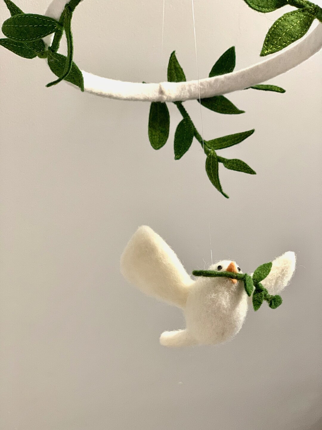 White Dove Mobile, Needle Felted Dove Christmas Holiday Decor, White ...