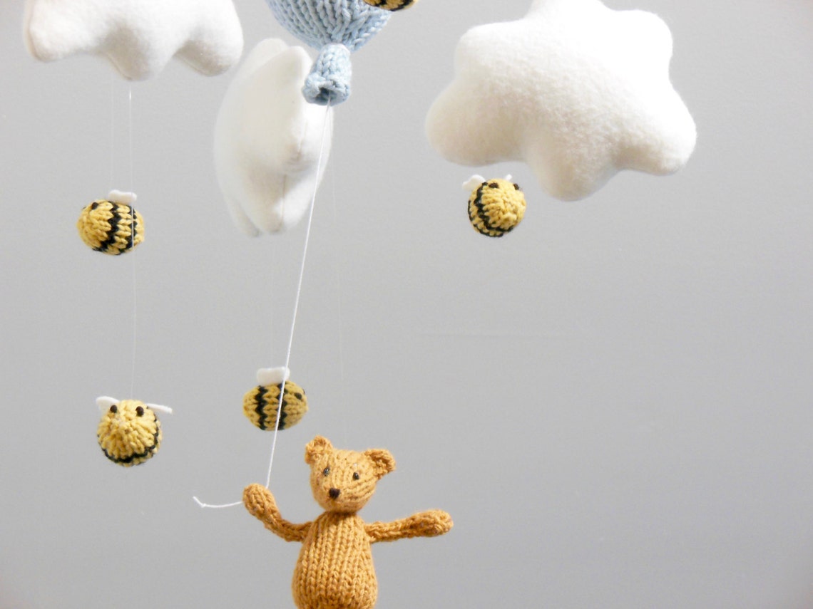 Classic Winnie the Pooh Mobile Bear and Bees Nursery Mobile - Etsy