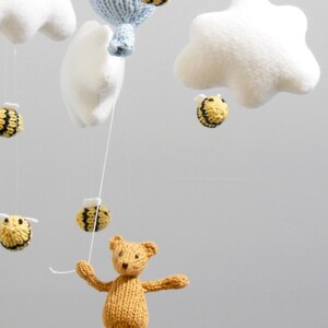 Classic Winnie the Pooh Mobile, Bear and Bees Nursery Mobile, Gender ...