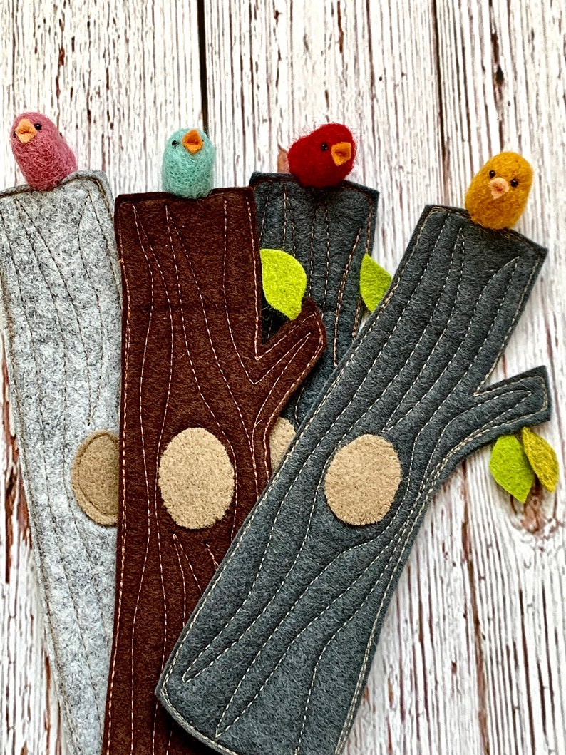 Bird Bookmark Needle Felted Bird on Felt Tree Gift for Book | Etsy