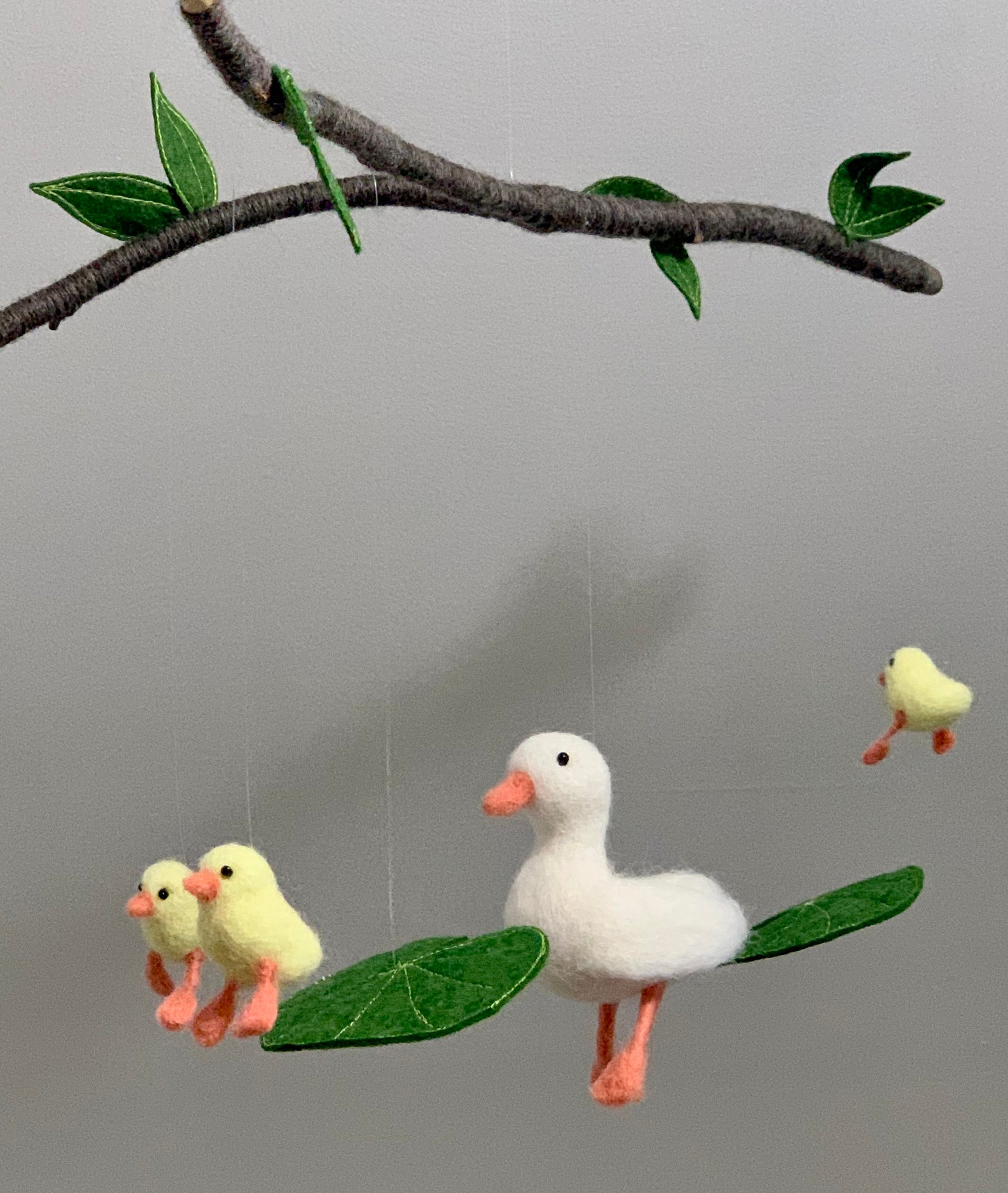 Duck Mobile, Needle Felted Duck and Ducklings, Gender Neutral Bird ...