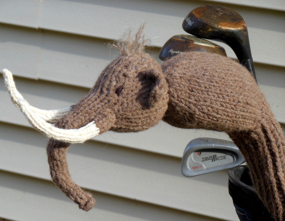 Wooly Mammoth Golf Club Cover, Knit Golf Driver Head - Etsy