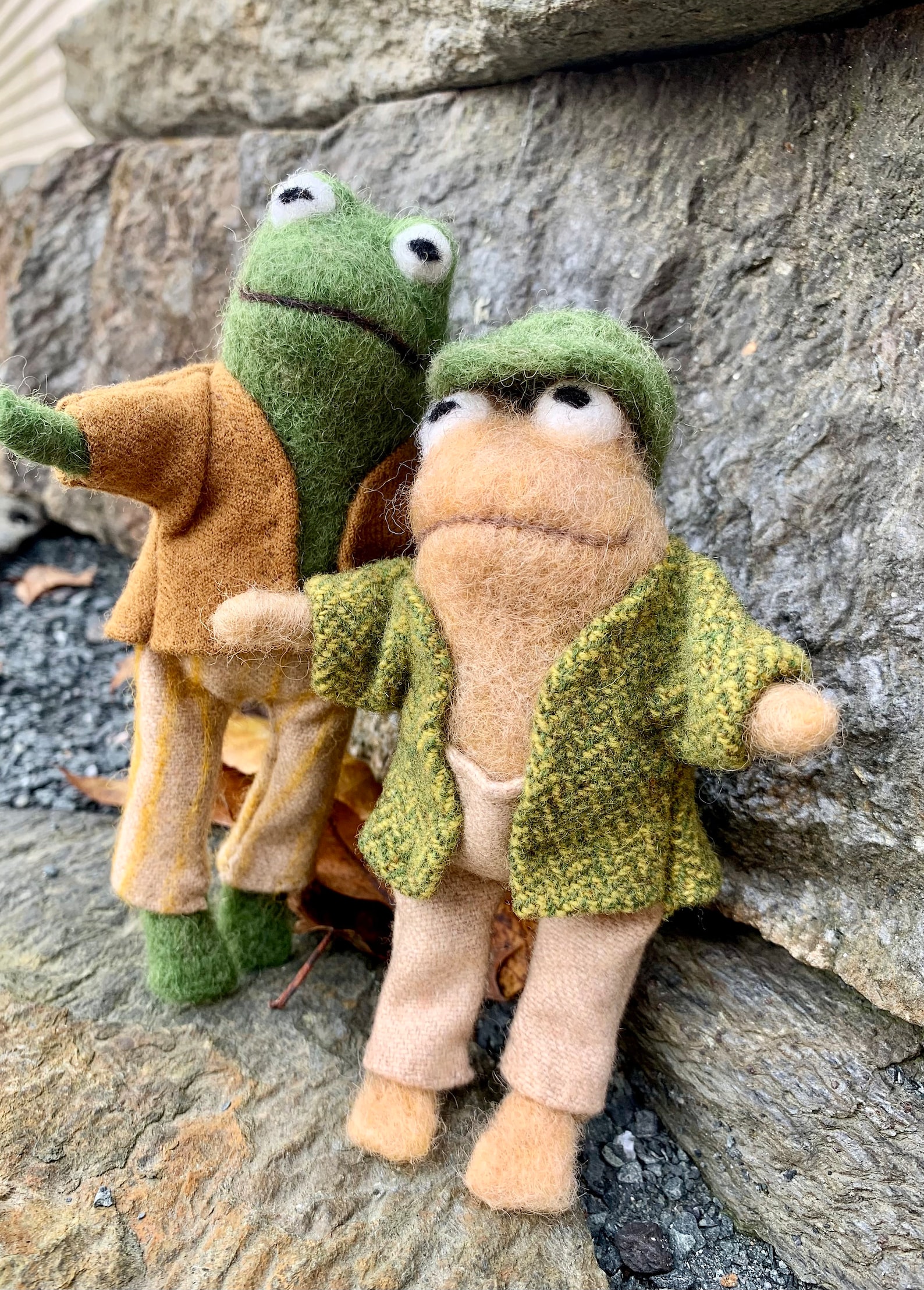 Frog and Toad Sculptures Frog and Toad Decor Needle Felted - Etsy