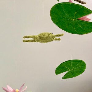 Frog Baby Mobile, Natural Fiber Gender Neutral Nursery Decor, Knit Frog ...