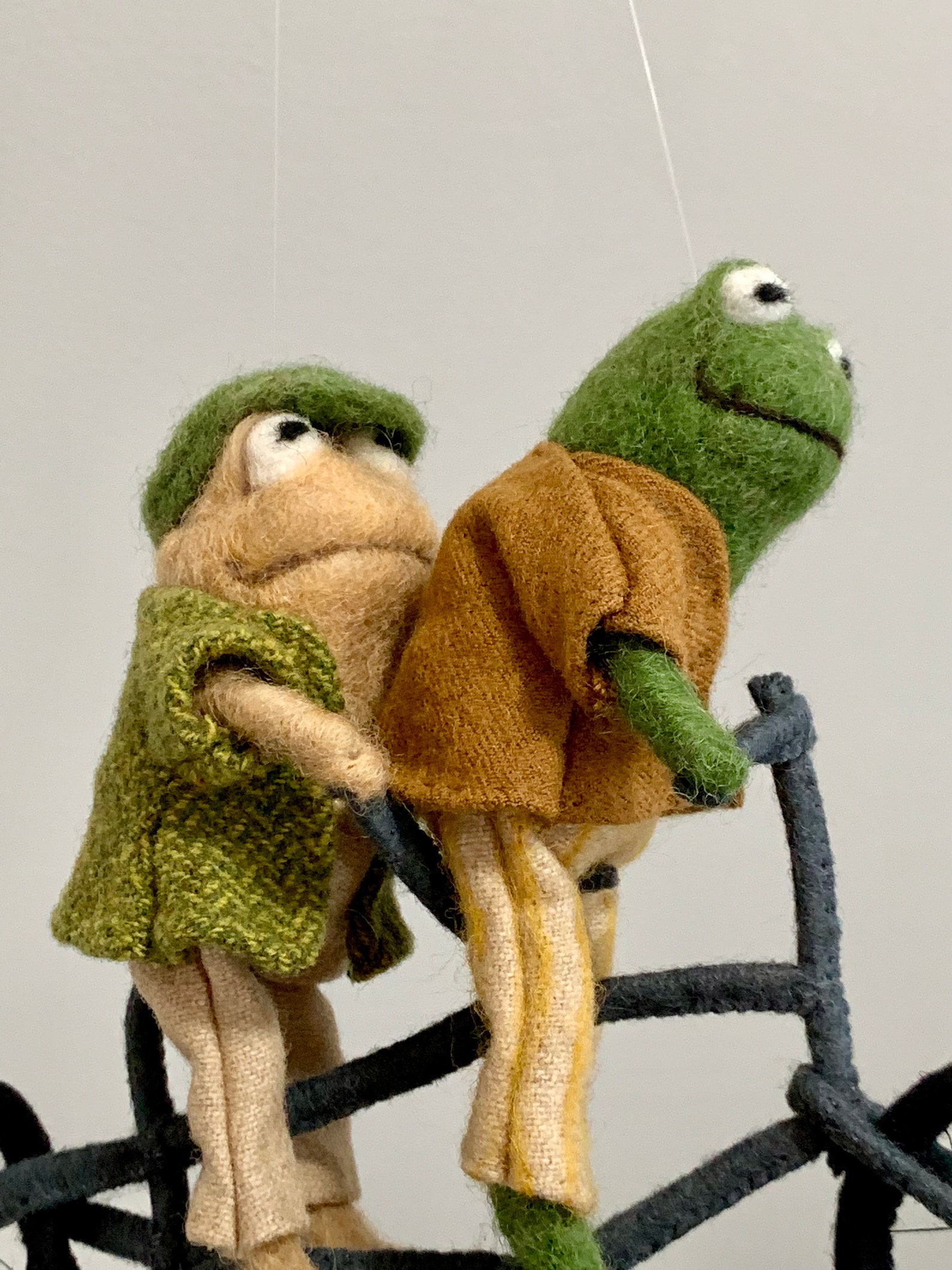 Frog and Toad Mobile, Frog and Toad Decor, Needle Felted Sculpture ...