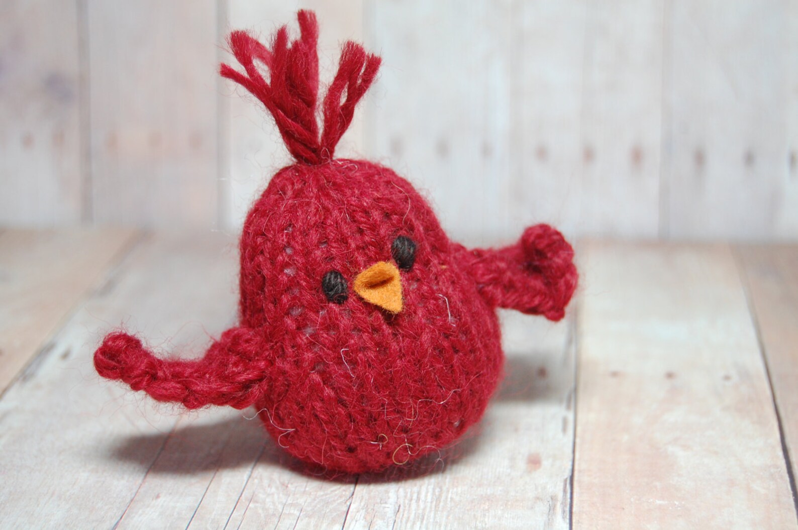 Knit Red Cardinal Bird Ornament Bird Christmas Ornament | Etsy