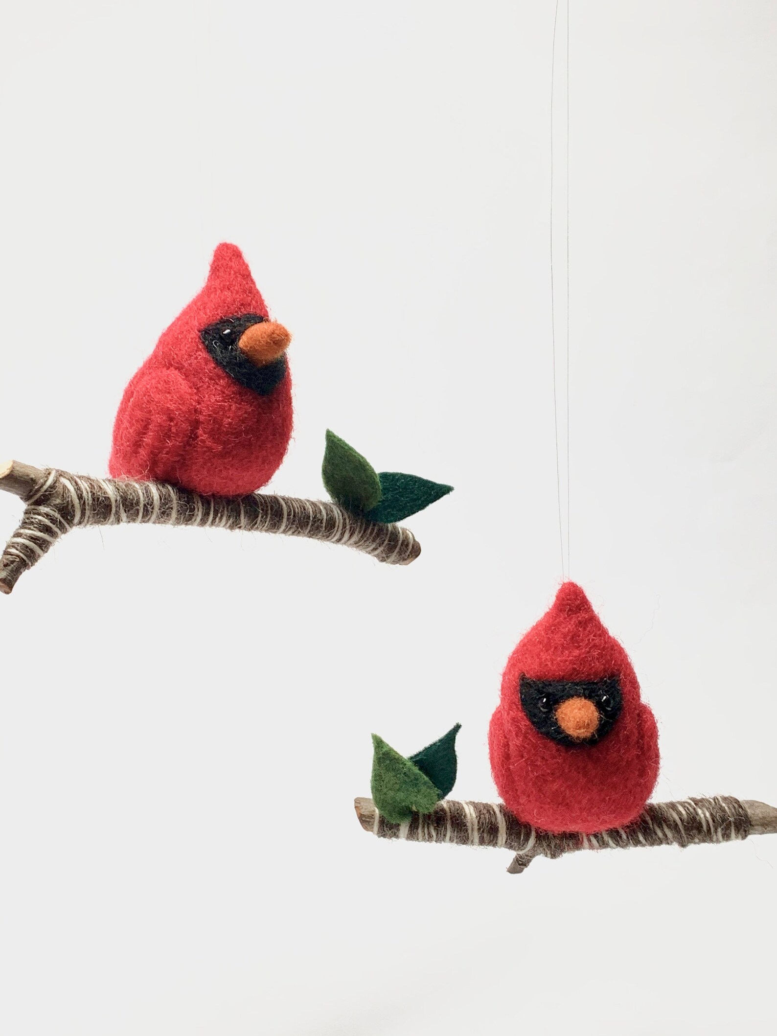 Cardinal Ornament Needle Felted Red Cardinal Bird Christmas - Etsy