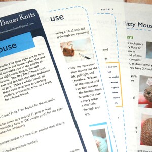 Mouse, Robin, Tufty Owl Knitting Pattern and Picture Tutorial ...