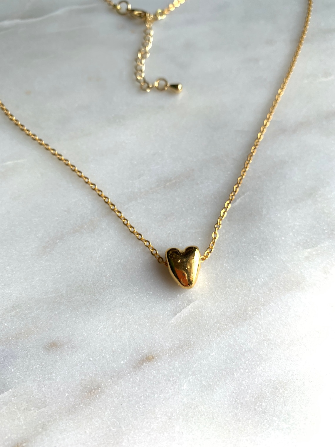 Floating heart necklace valentine pendant gift brass gold tone | Etsy