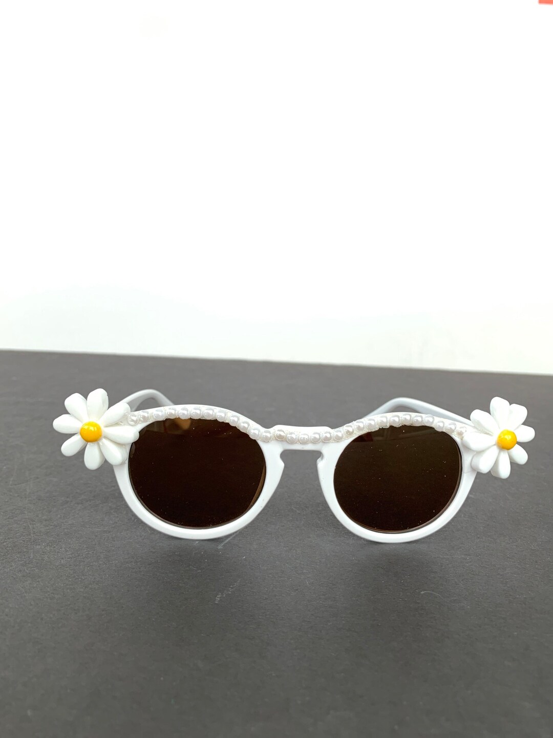 Daisy Flower Sunglasses Retro Flower Floral White Bridal Pearl Wedding ...