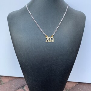 Chi Omega Necklace Licensed Greek Letter Pearl Lavalier Chi O Bead ...