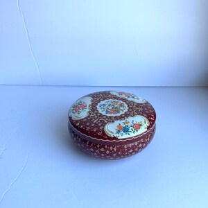 Vintage Tin Canister Lidded Antique Floral Daher Like Decorated Ware ...