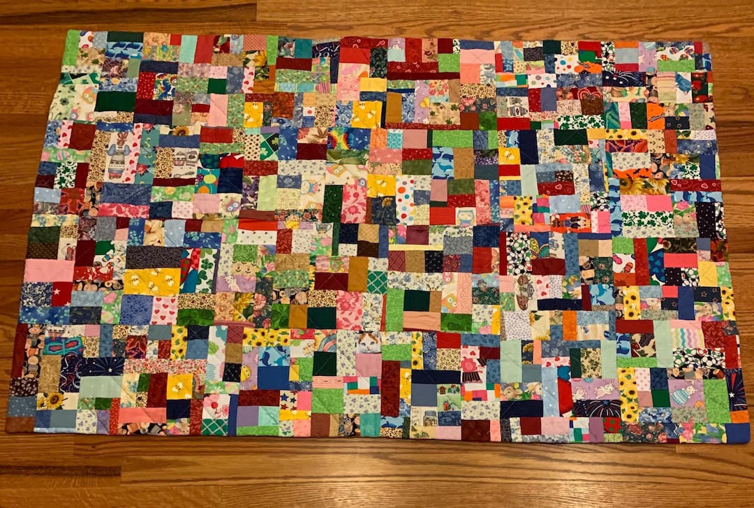 Colorful Crumb Quilt,handmade,large Patchwork,gift,home Decor - Etsy