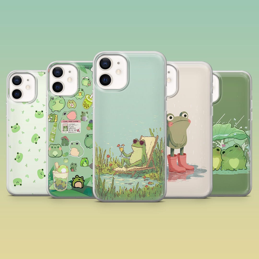 Cute Frog Phone Case Kawaii Amphibian Green Frog Cover for iPhone 17pro ...