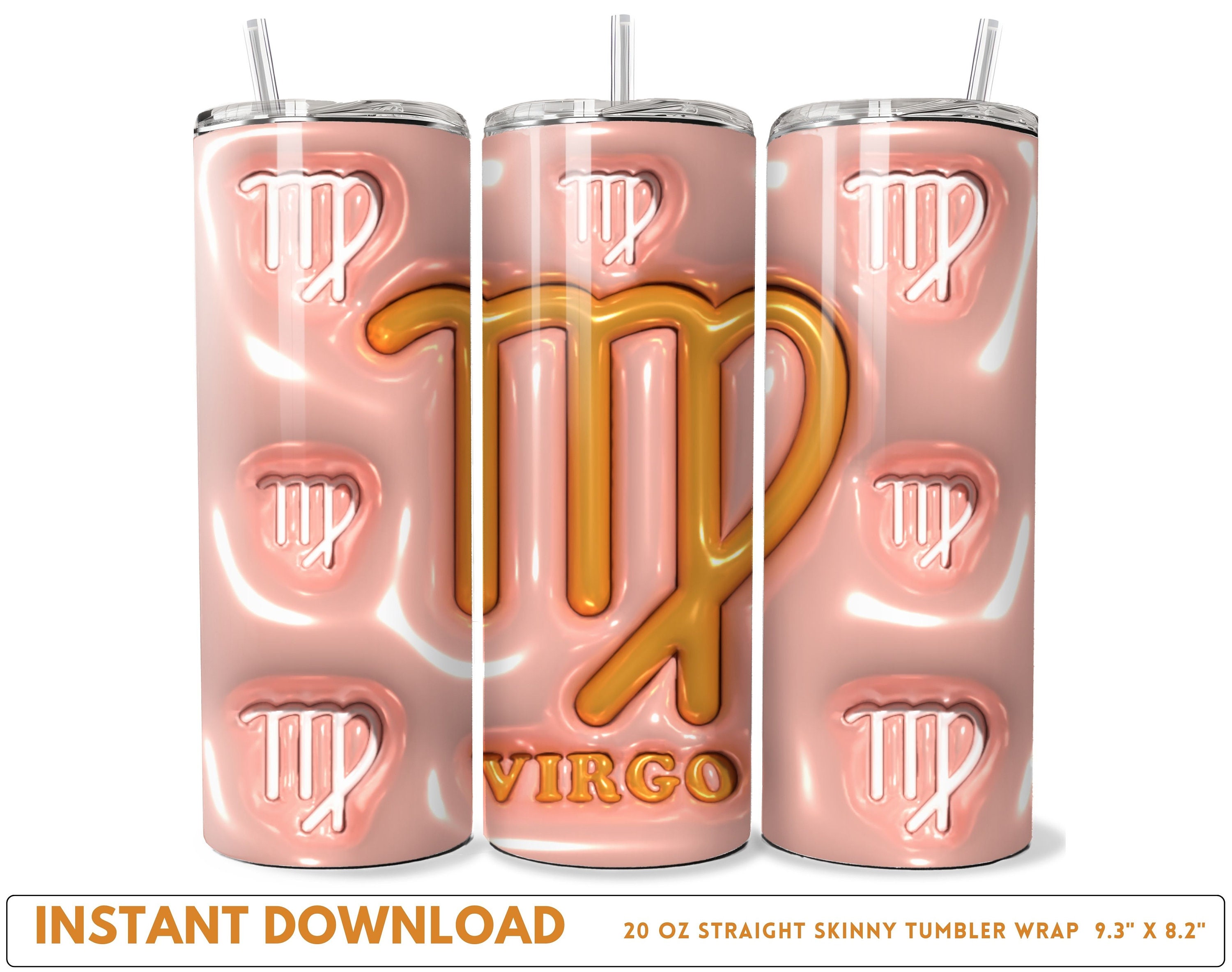Virgo Inflated Zodiac Tumbler Wrap Sublimation Designs Inflated 3D ...