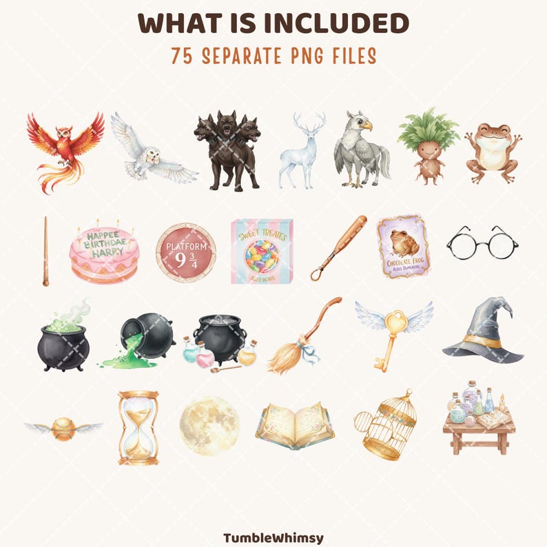 Wizard School Clipart Bundle, Cute Wizard Clipart, Witch Clipart, Magic ...