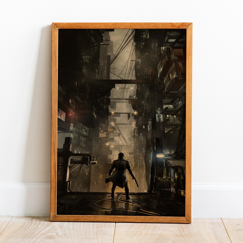Deus Ex Retro Poster | Adam Jensen Wall Art | Wall Decor | Kraft Paper ...